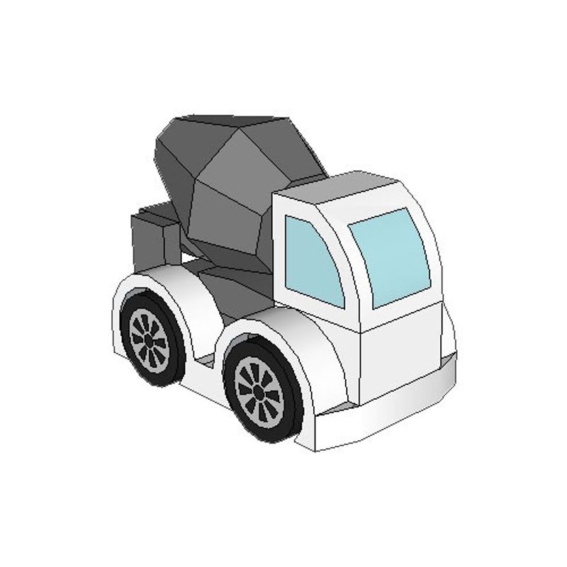 Papercraft: Mini Block - Concrete Mixer Truck · Karyakarsa