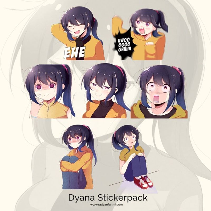 [Free] Dyana Stickerpack · Karyakarsa