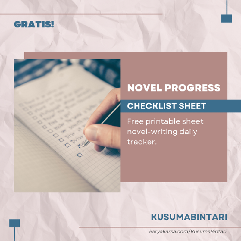 FREE PRINTABLE! Novel Progress Checklist Sheet · Karyakarsa