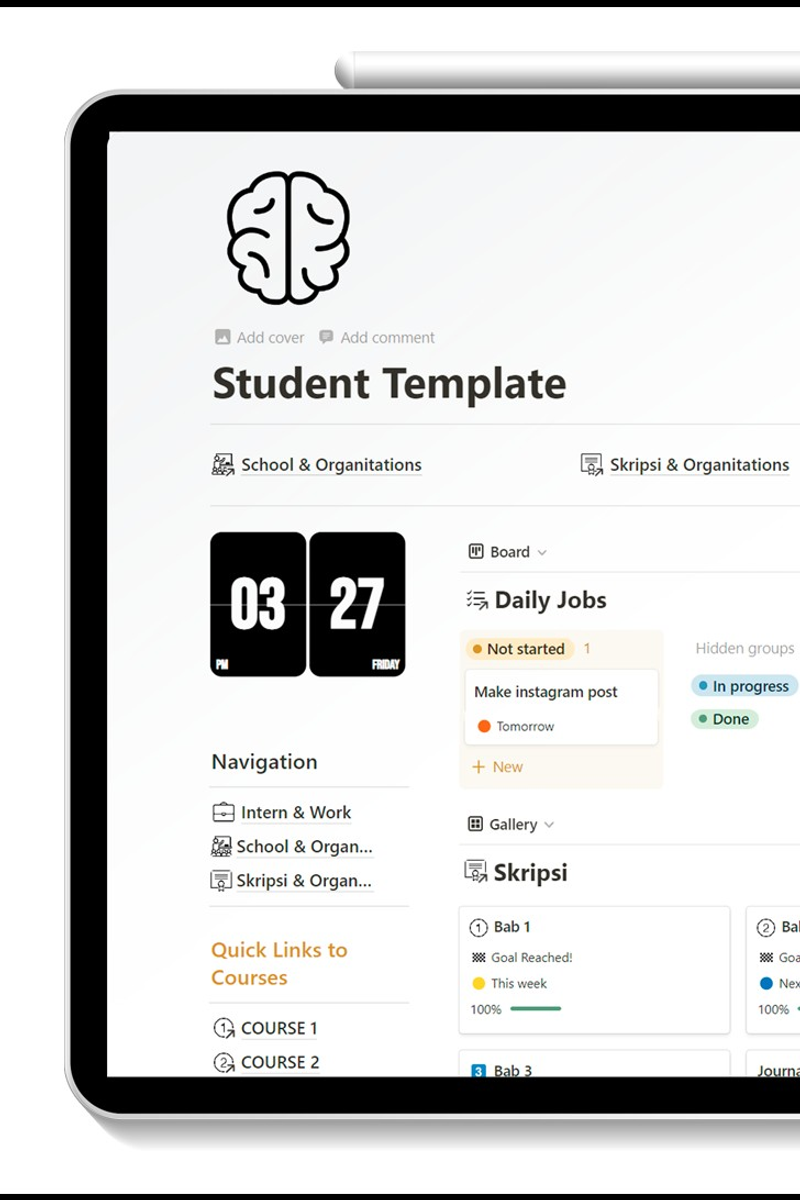 Notion Task Manager For Student · Karyakarsa
