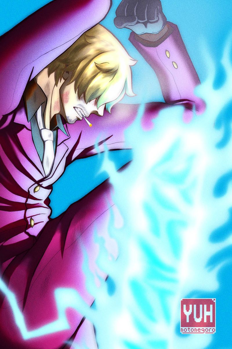 Sanji Blue Flame Fan Art - Full HD [PHONE SIZE] · Karyakarsa