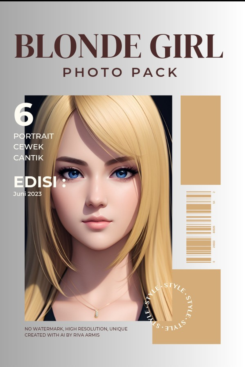 Ai Blonde Girl Photo Pack · Karyakarsa