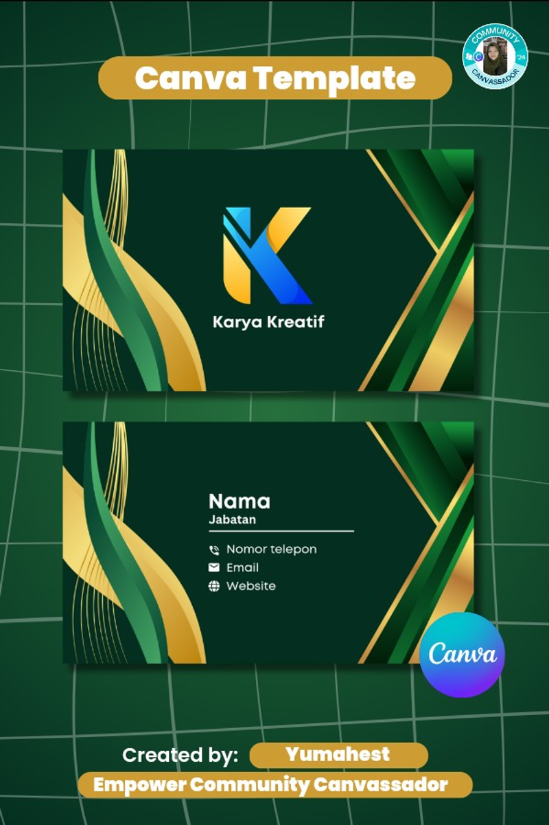 Canva Template: Business Name Card (01) by Yumahest · Karyakarsa