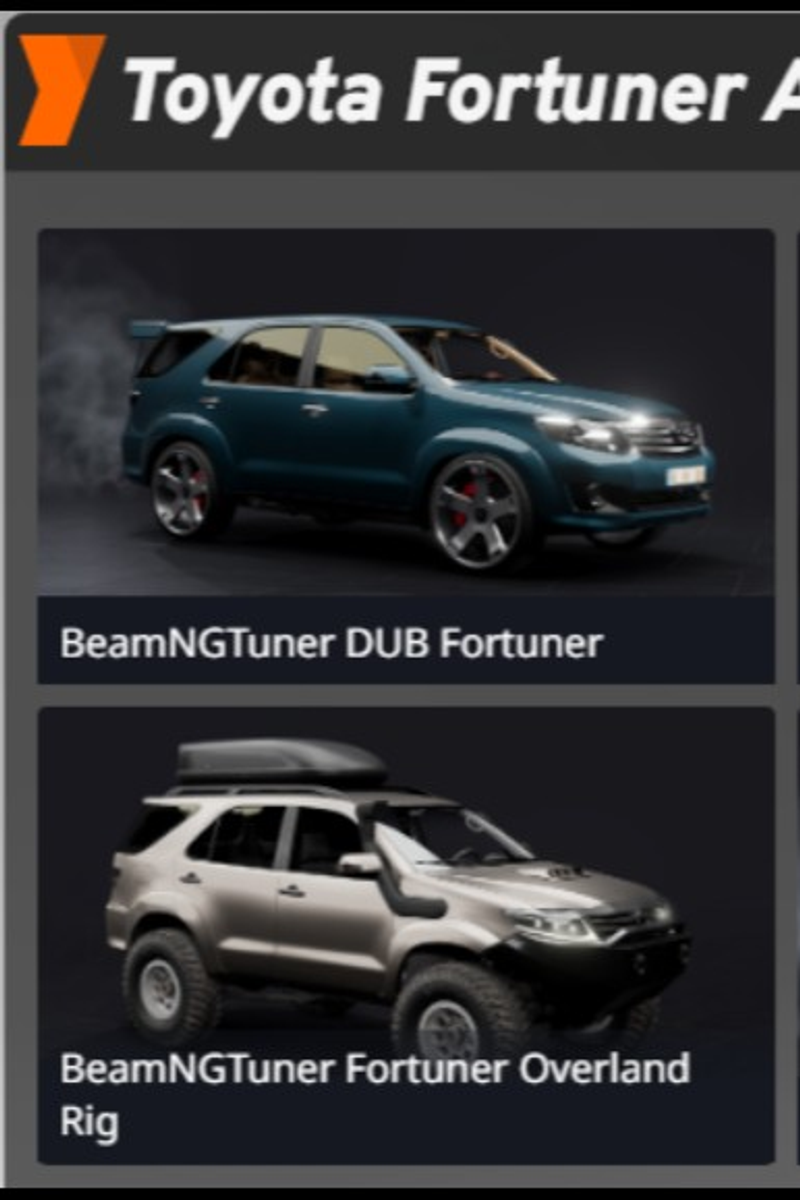 2012 Toyota Fortuner VNT BeamNG.drive Mod v1.7 · Karyakarsa