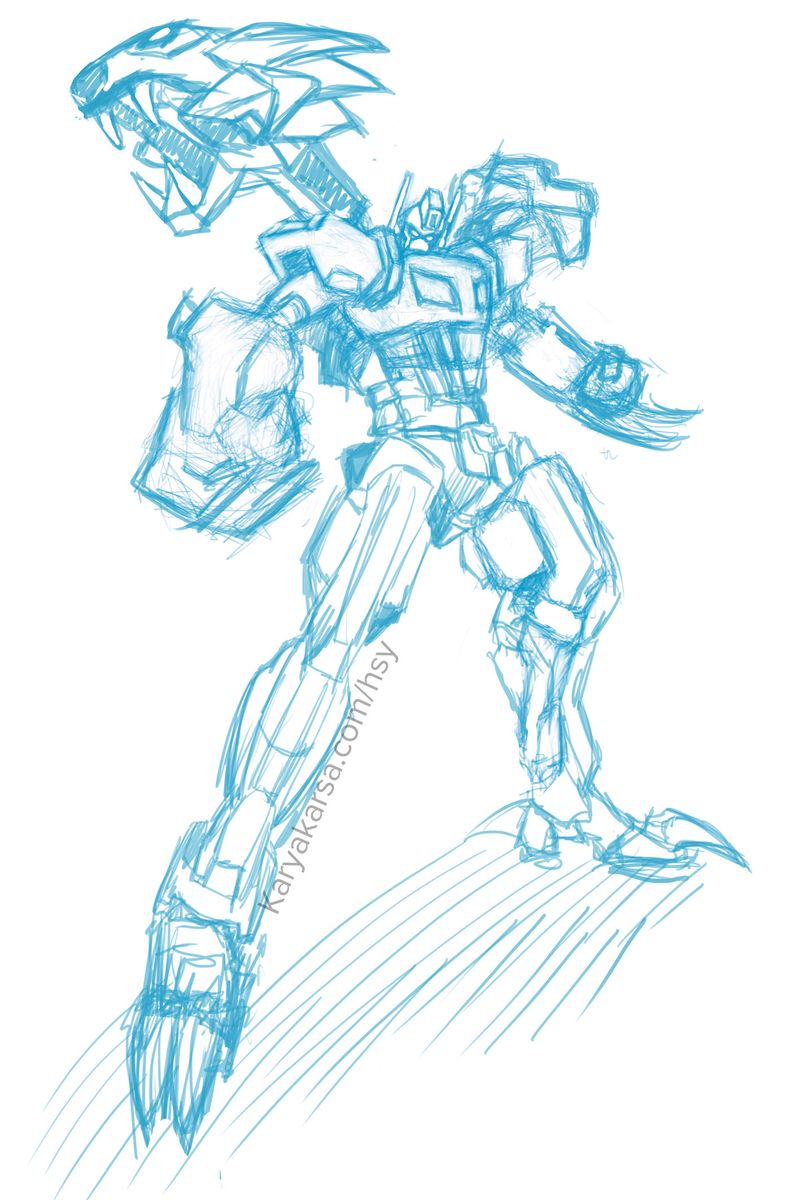 Sketch Update Optimus Prime Lio x Gundam · Karyakarsa