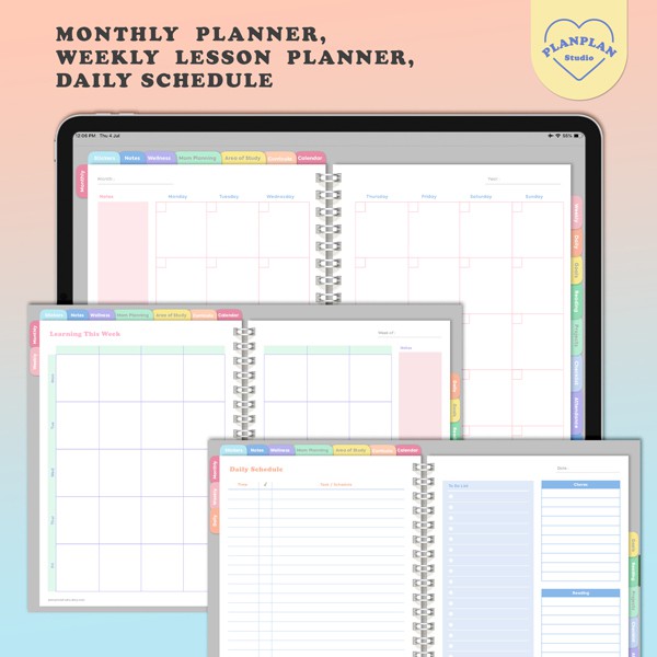 Pastels Homeschool Digital Planner, iPad Planner for Goodnotes ...