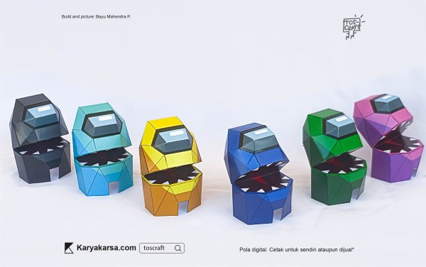 AMONG US TRANSFORMABLE 12 Color Papercraft (Impostor & Dead body mode ...