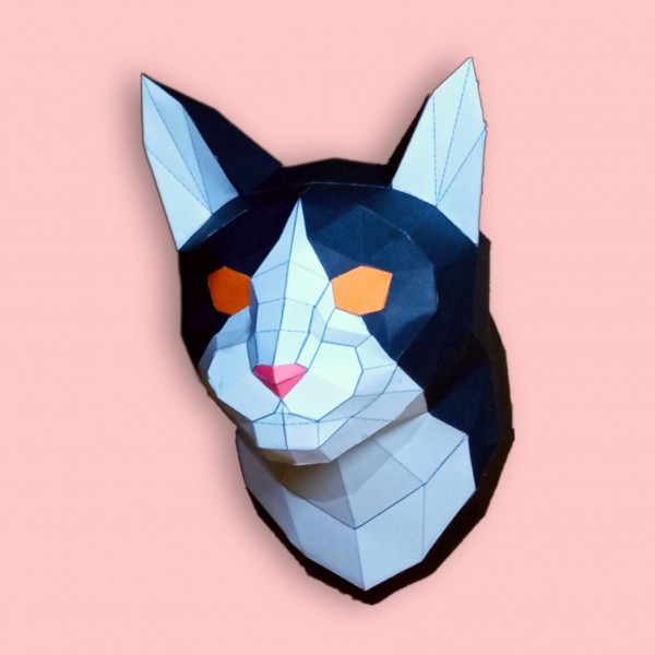 Papercraft Cat Head Lowpoly · Karyakarsa