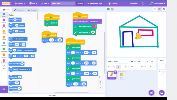 ROBOT GOBO DRAWING DENGAN CODING PEN SCRATCH 3.0 · Karyakarsa